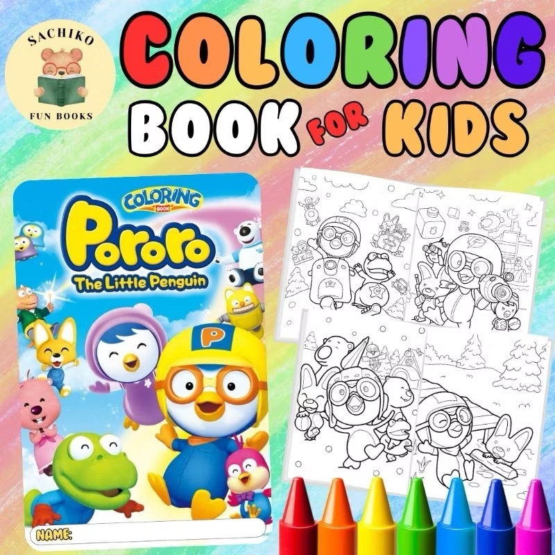 PORORO COLORING BOOK SACHIKO FUN BOOKS | Shopee Philippines