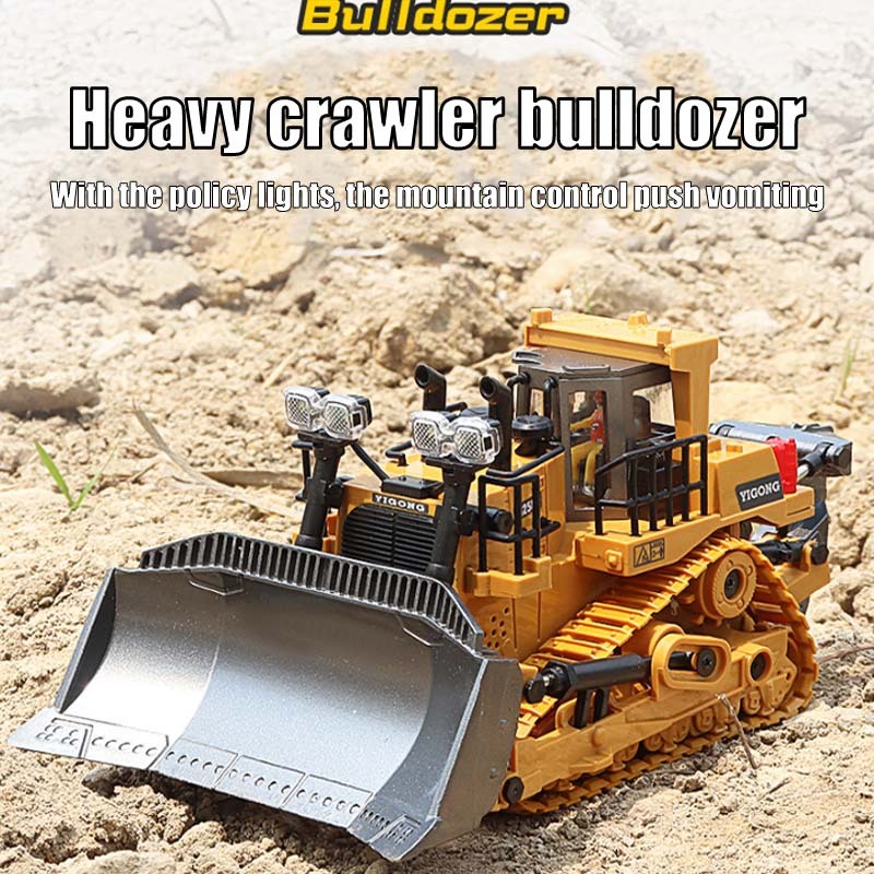 9 channel alloy remote control bulldozer crawler rotary charging ...