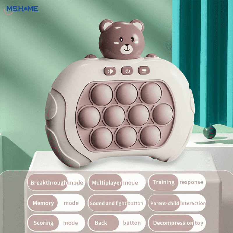 New Quick Push Game Pop Up Fidget Bubble Electronic Pop Game Light Anti ...