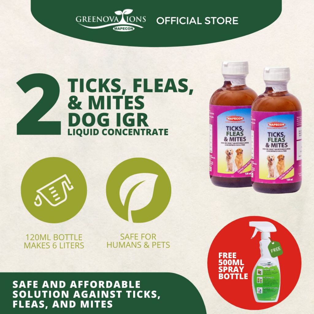 MAPECON GREENOVATIONS DOG IGR Ticks, Fleas & Mites Killer — BUNDLE OF 2 ...