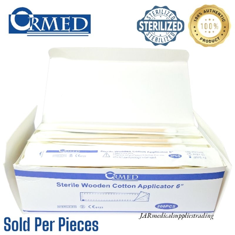 Sterile Wooden Cotton Applicator Tip 6" (2 Applicator Tip per Pack ...