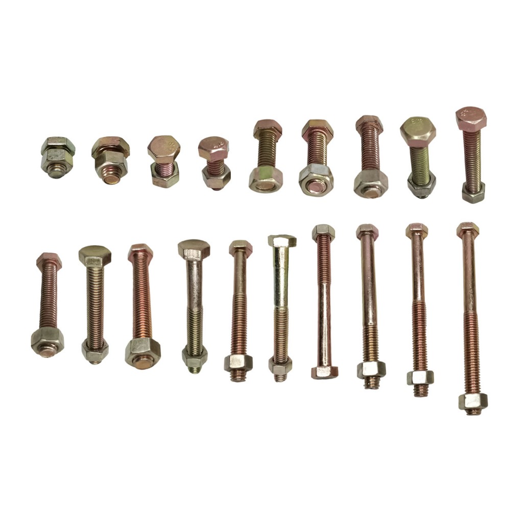 MICRO PC HEX BOLTS and NUTS M8 YELLOW ZINC PLATED HEAVY DUTY, 1-PC per ...