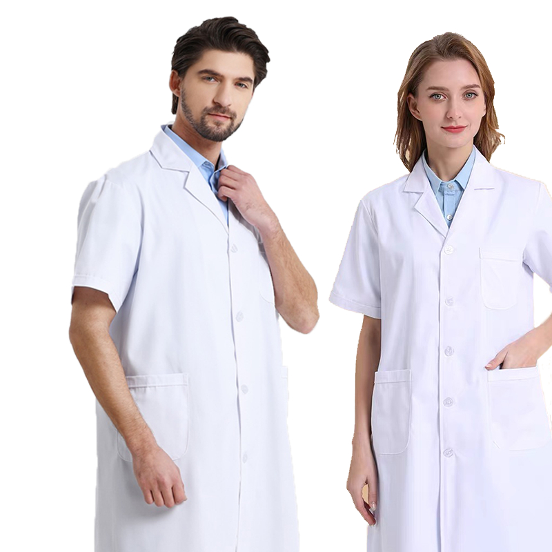 Doctor Coat White Lab Gown White Lab Coat Short Sleeve Laboratory Gown ...
