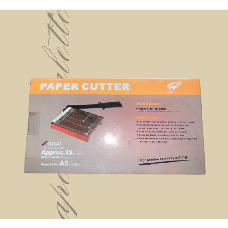 TIGER PAPER CUTTER WOODEN BASE A5 | Shopee Philippines
