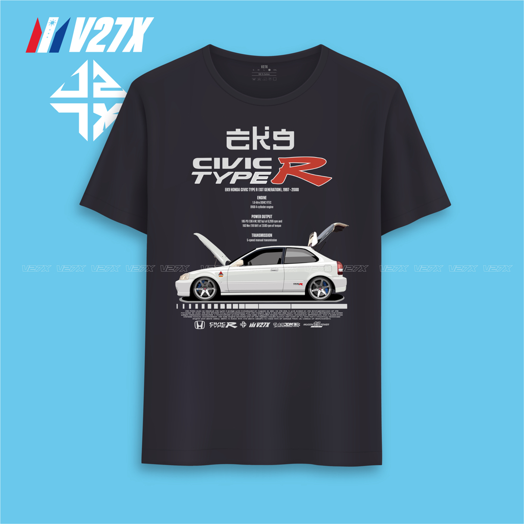 HONDA CIVIC TYPE R EK9, V27X CLOTHING, CAR SHIRT, D90 V2 | Shopee ...