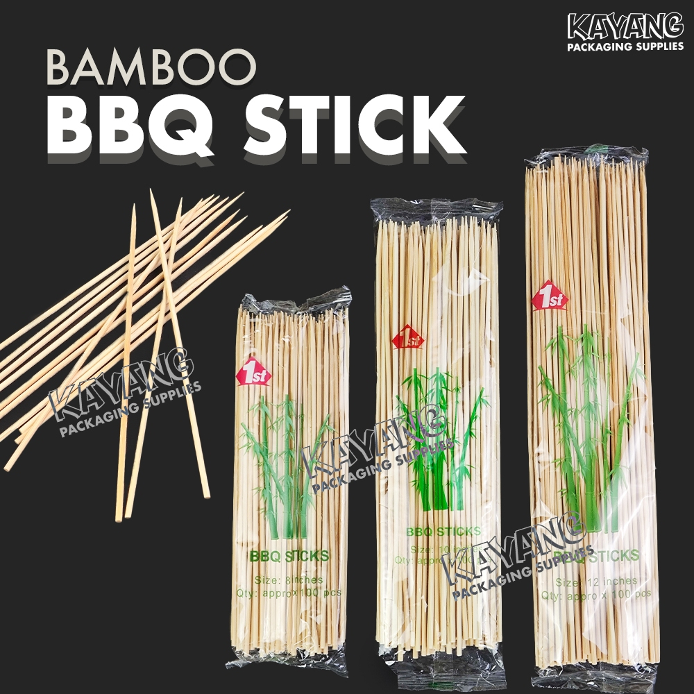 Bamboo BBQ Stick - 6" 8" 10" 12" - for Barbeque, Yakitori Skewer [100 ...