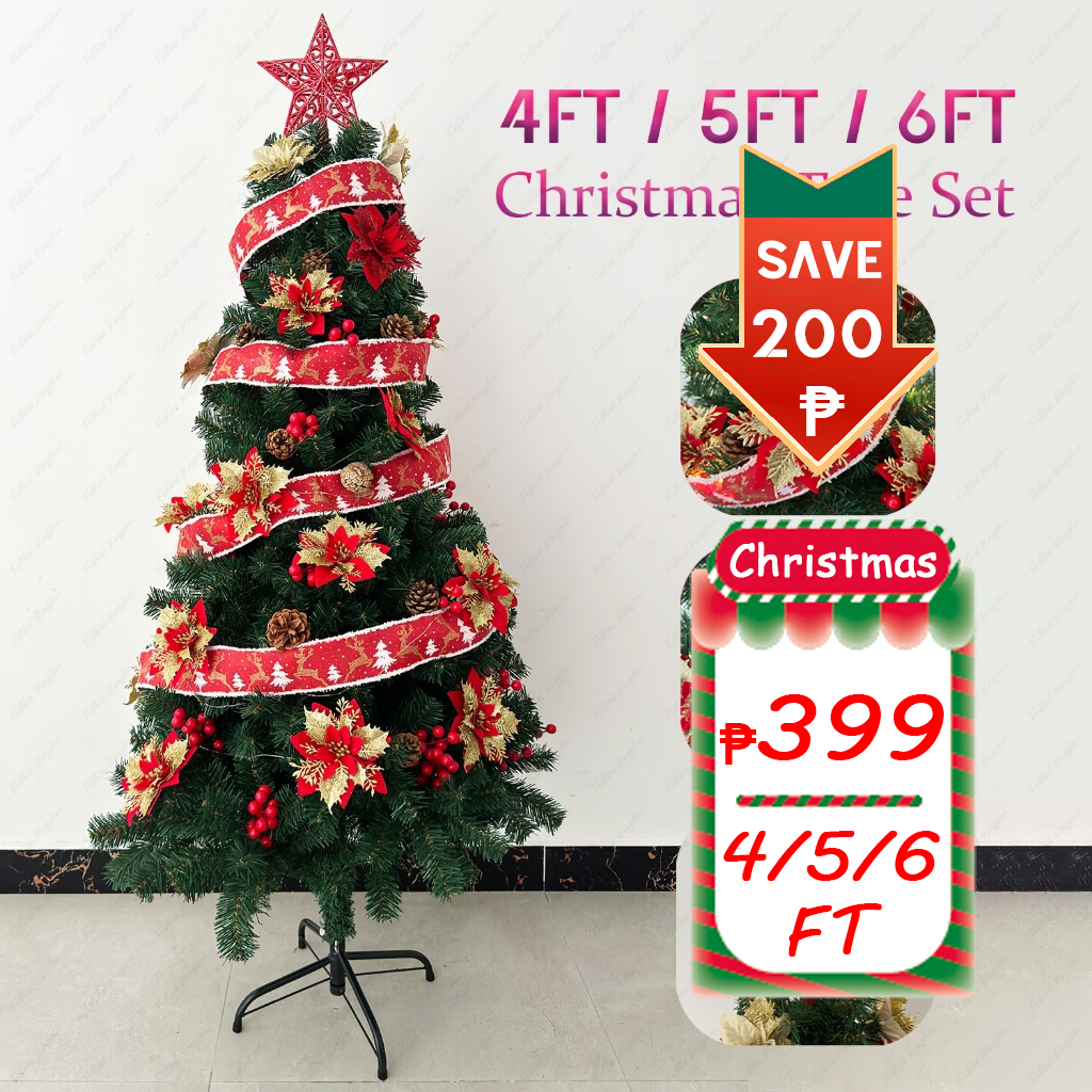 Christmas Tree Set 4 / 5 / 6 FT 600 Tips Green Premium Artificial X-mas ...