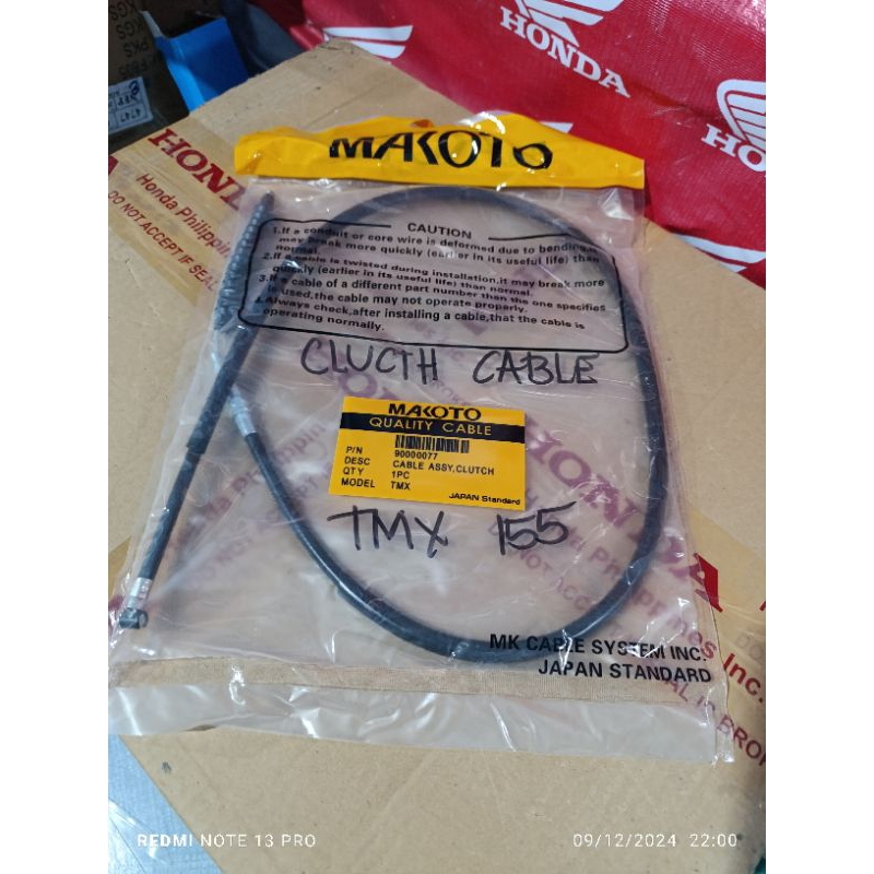 Honda TMX 155 Clutch Cable Makoto Brand (100%Good Quality) | Shopee ...