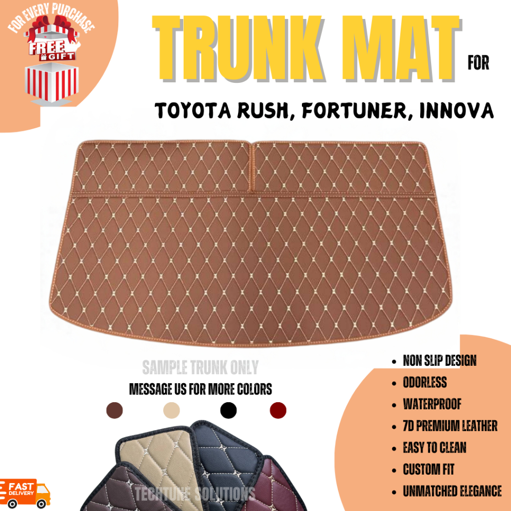 TOYOTA Trunk Mat for Rush , Fortuner , Innova Premium Leather Trunk ...