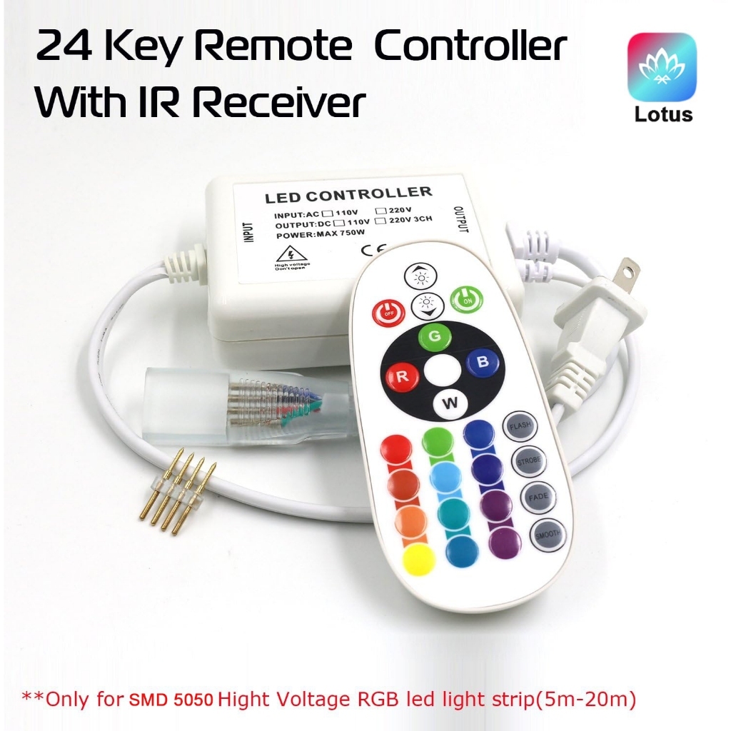 SMD5050 RGB Led Strip Lights Controller plug set remotr for RGB ...