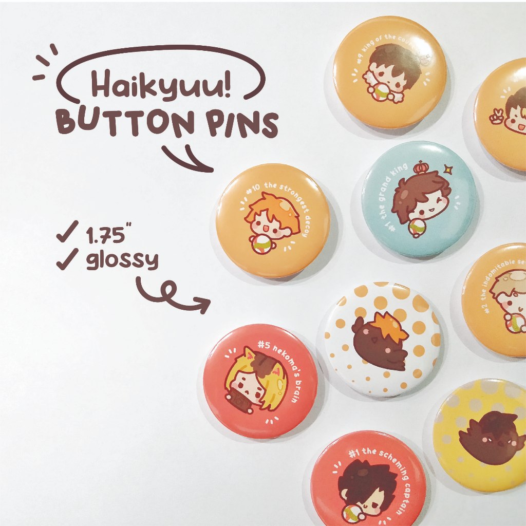 Haikyuu!! Button Pins | 1.75" | Glossy | Original Design | Shopee ...