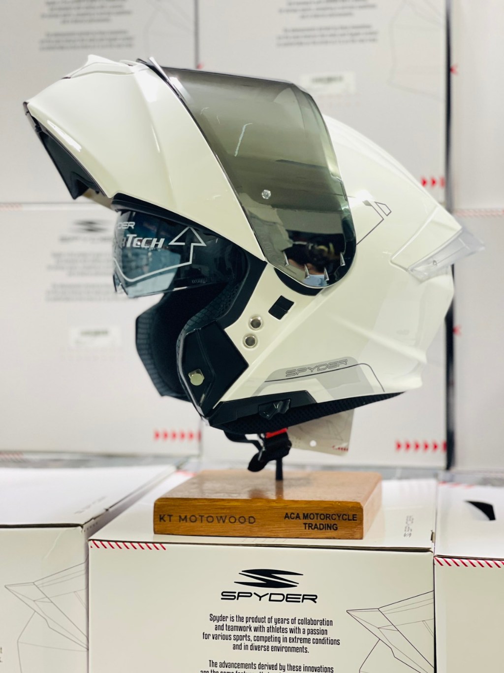 SPYDER FORCE + Modular Dual Visor Helmet w/ Free Clear Visor | Shopee ...