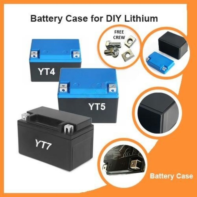 MOTORCYCLE BATTERY CASE YT4 YT5 YT7 YT14 (NO BATTERY) FOR DIY | Shopee ...