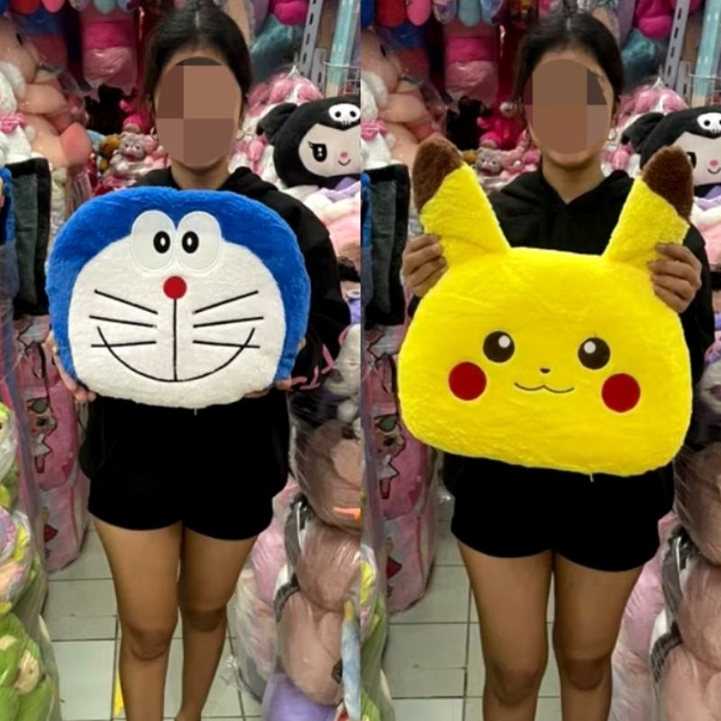 Doraemon Face Pillow Round Character Pokemon Pikachu | Shopee Philippines
