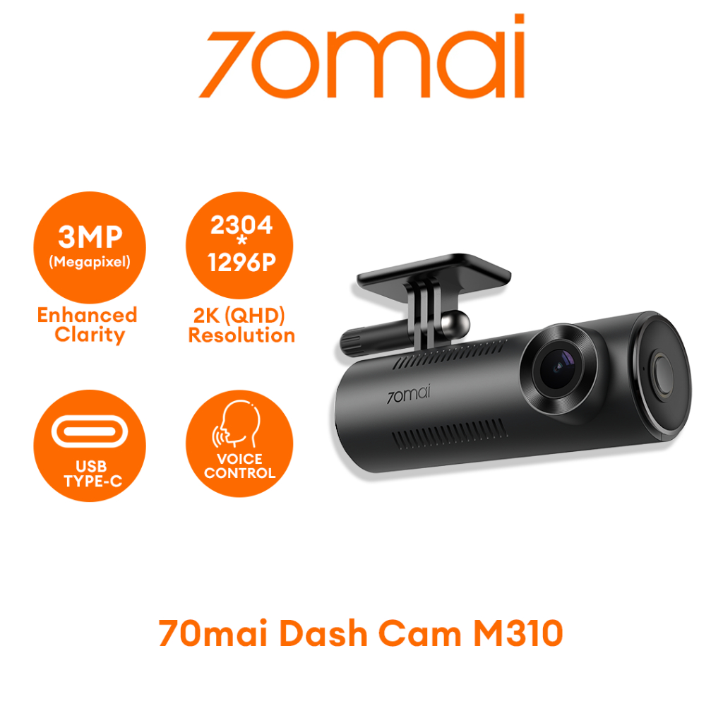 70mai M310 Dashcam | Front Only| Voice Control | 3MP 2K QHD Resolution ...