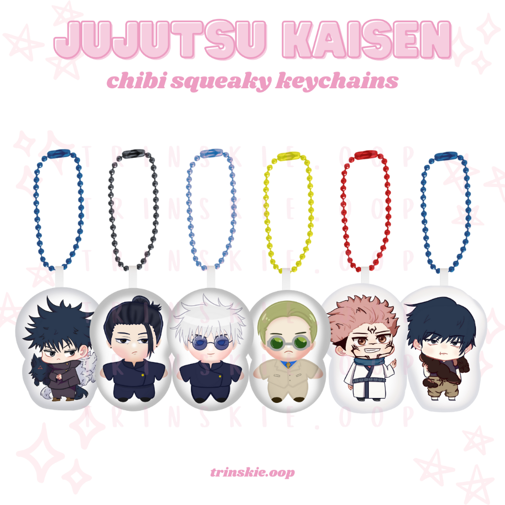 JUJUTSU KAISEN chibi squeaky keychains | trinskie.oop (gojou, geto ...
