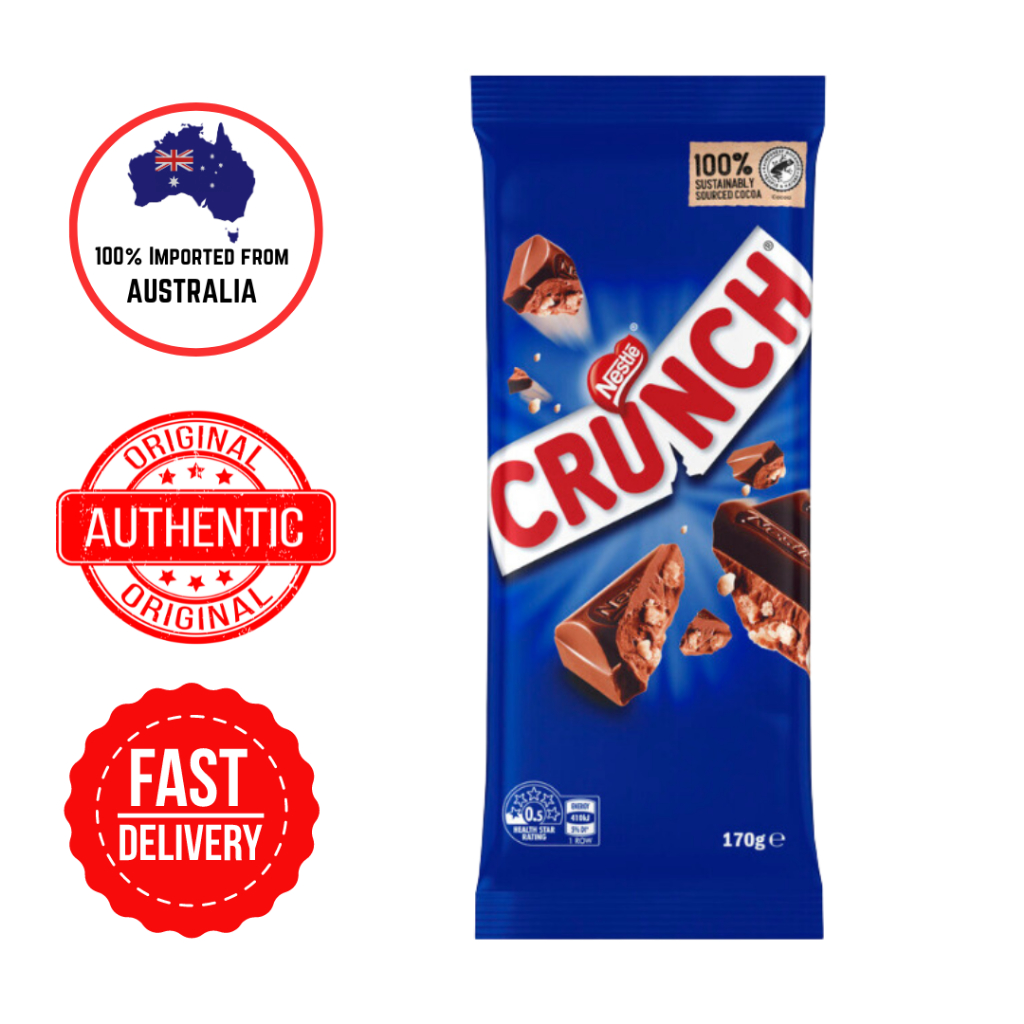 Nestle Crunch Milk Chocolate Block 170g | Made in Australia | Shopee ...