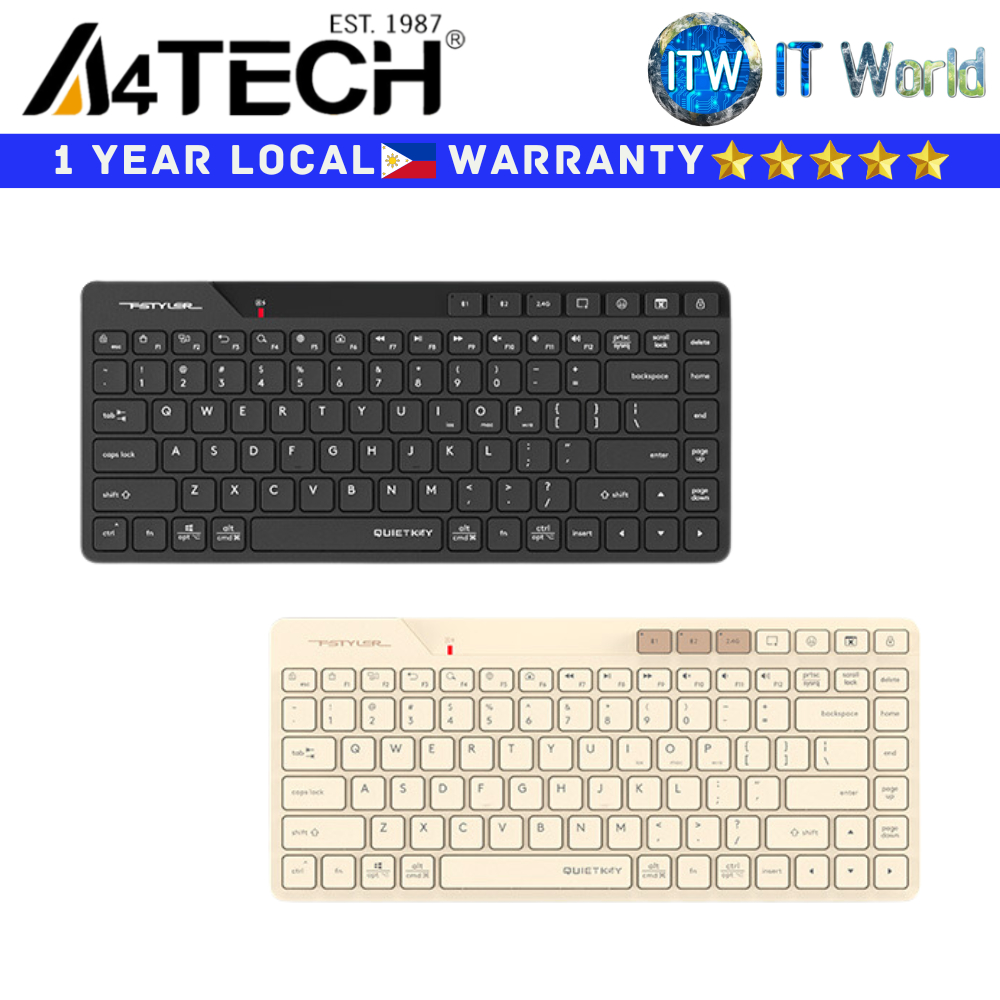 A4Tech Keyboard FBK26C AS Black/Cafe Latte Fstyler Collection Bluetooth ...