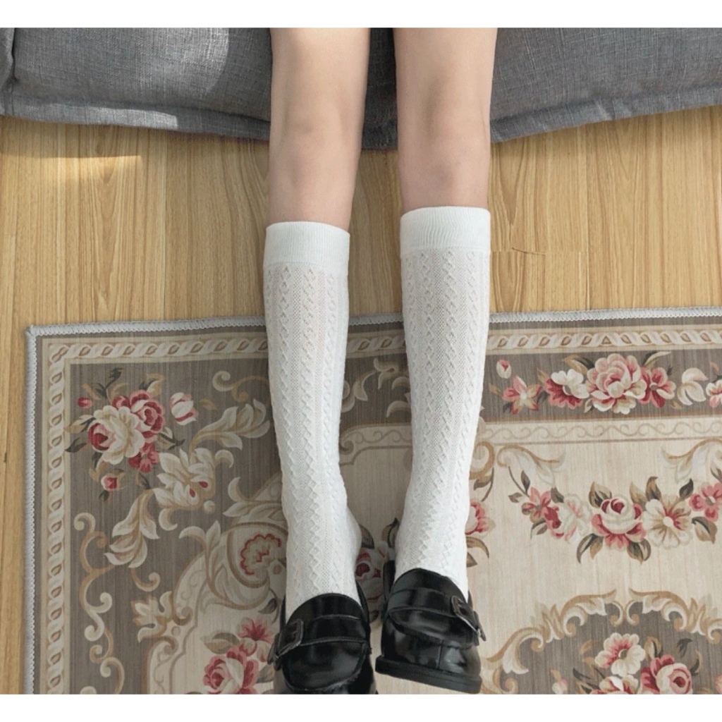 wangssstore Knee High Long Socks student socks school sock white socks ...