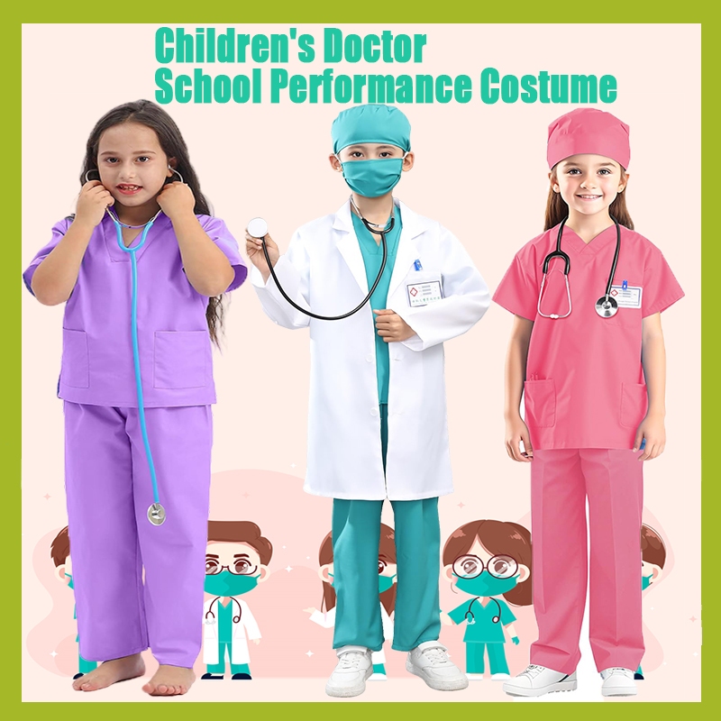 Doctor Costume For Girl/Boy Surgeon Outfit Nurse Uniform For School ...