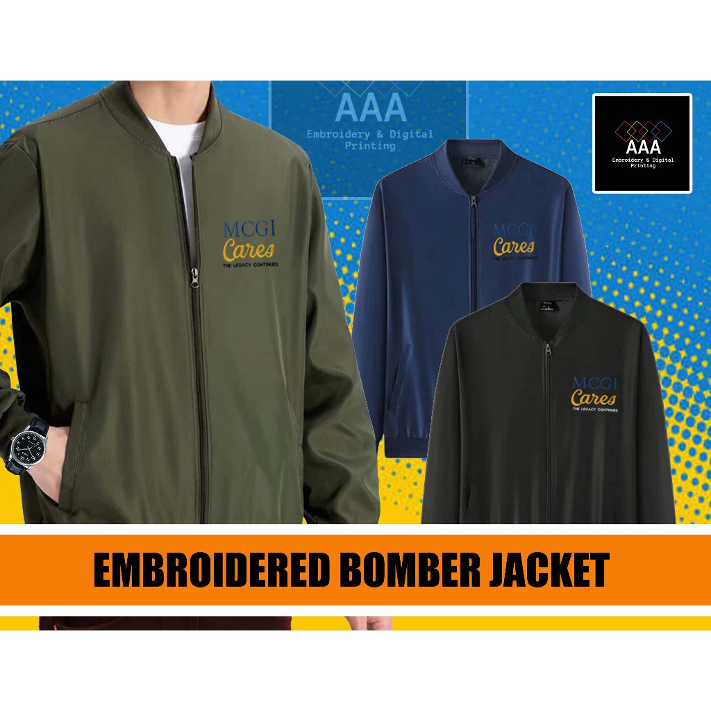 MCGI CARES EMBROID JACKET (FRONT BACK LOGO) | Shopee Philippines