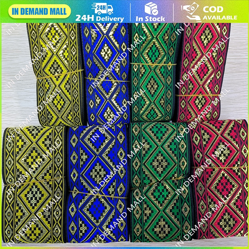 2.6IN Lace Ethnic trimmings/1.3in lei ribbon 7M/2inches width/Woven ...