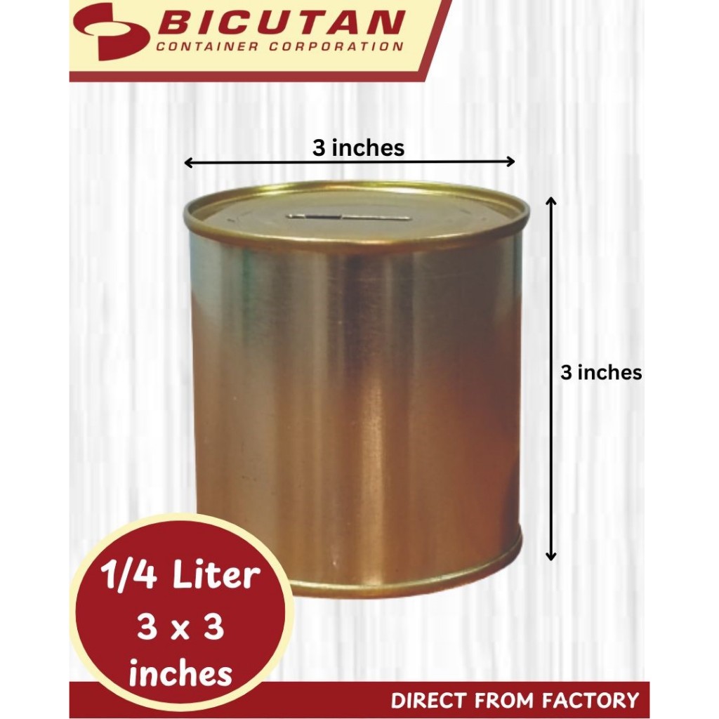 1/4 Liter Coin Bank / Alkansiya Plain Tin Can | Shopee Philippines