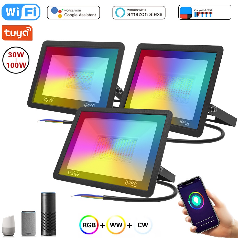 Tuya Smart WiFi LED Floodlight 50W Color Changing LED Flood Light IP66 ...