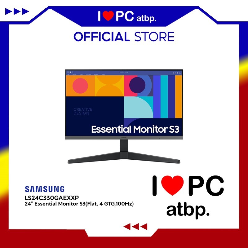 Samsung 24" Essential Monitor S3 (LS24C330GAEXXP, Flat, 4 GTG,100Hz ...