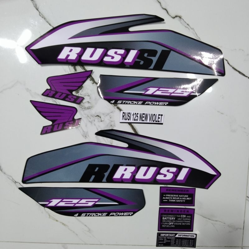 Rusi 125 Violet Version sticker decal w/ free random stickers | Shopee ...