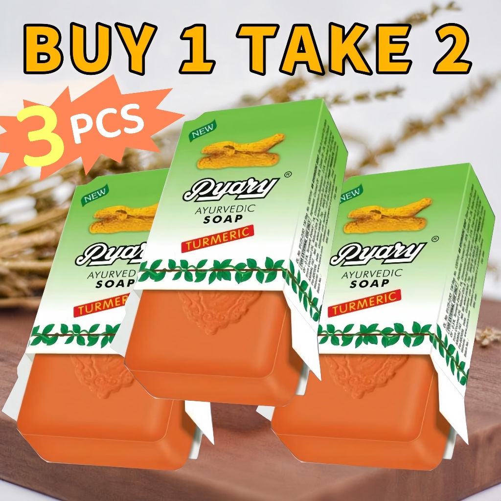 3PCS Pyary Turmeric Soap Acne Treatment 75g Original | Shopee Philippines