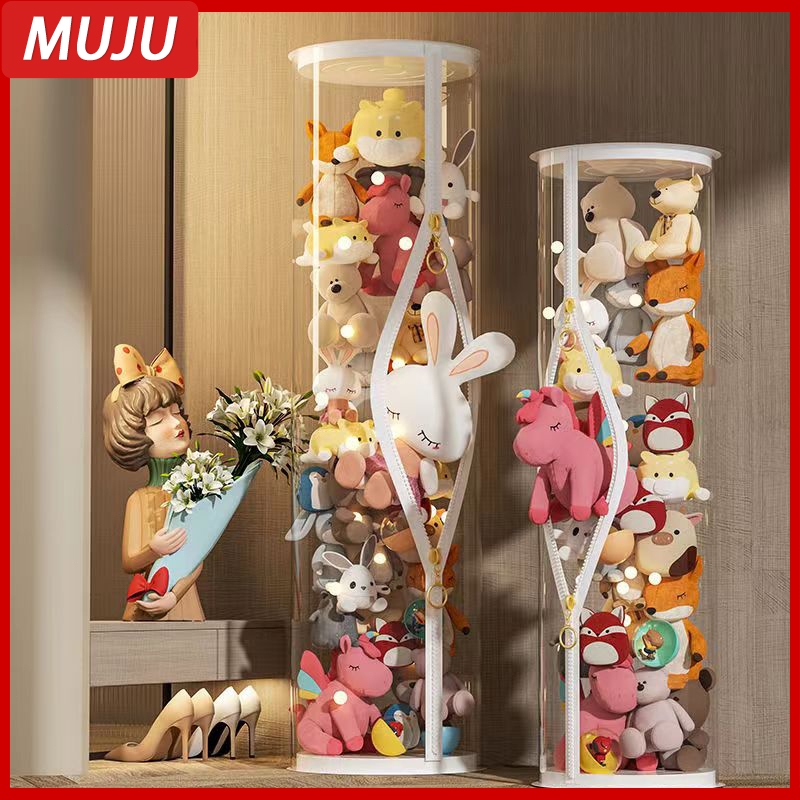 MUJU Transparent Stuff Doll Organizer Toy Organizer Doll Container Doll ...