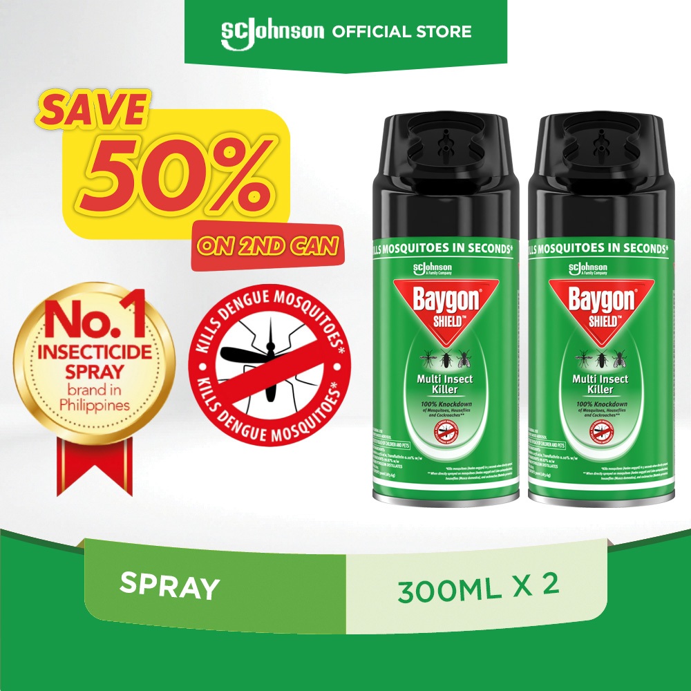 Baygon Shield Multi Insect Killer 300ml (BUNDLE OF 2) | Shopee Philippines