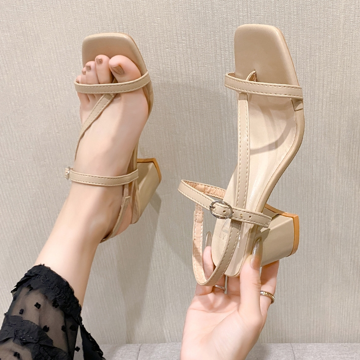 LYS New bestseller fashion buckle Heels casual PU peep toe sandals for ...