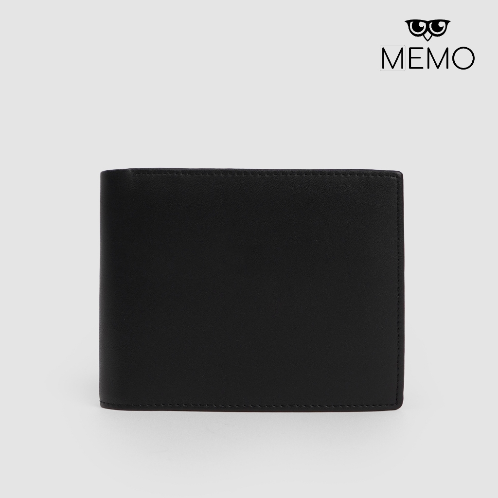 Memo Leather Bi-Fold Wallet With RFID-Blocking For Men (Black/Brown ...