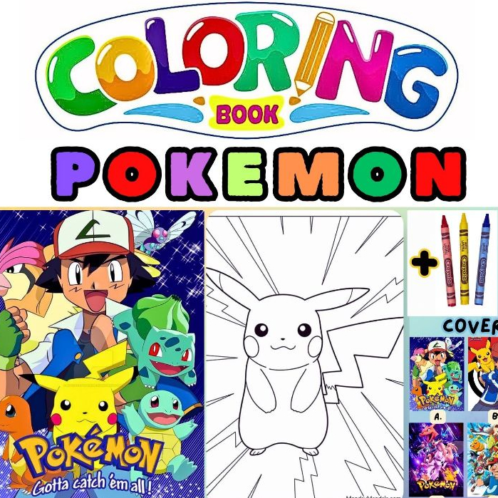 POKEMON COLORING ACTIVITY BOOK – FUN & EDUCATIONAL GIFT, BIRTHDAY ...