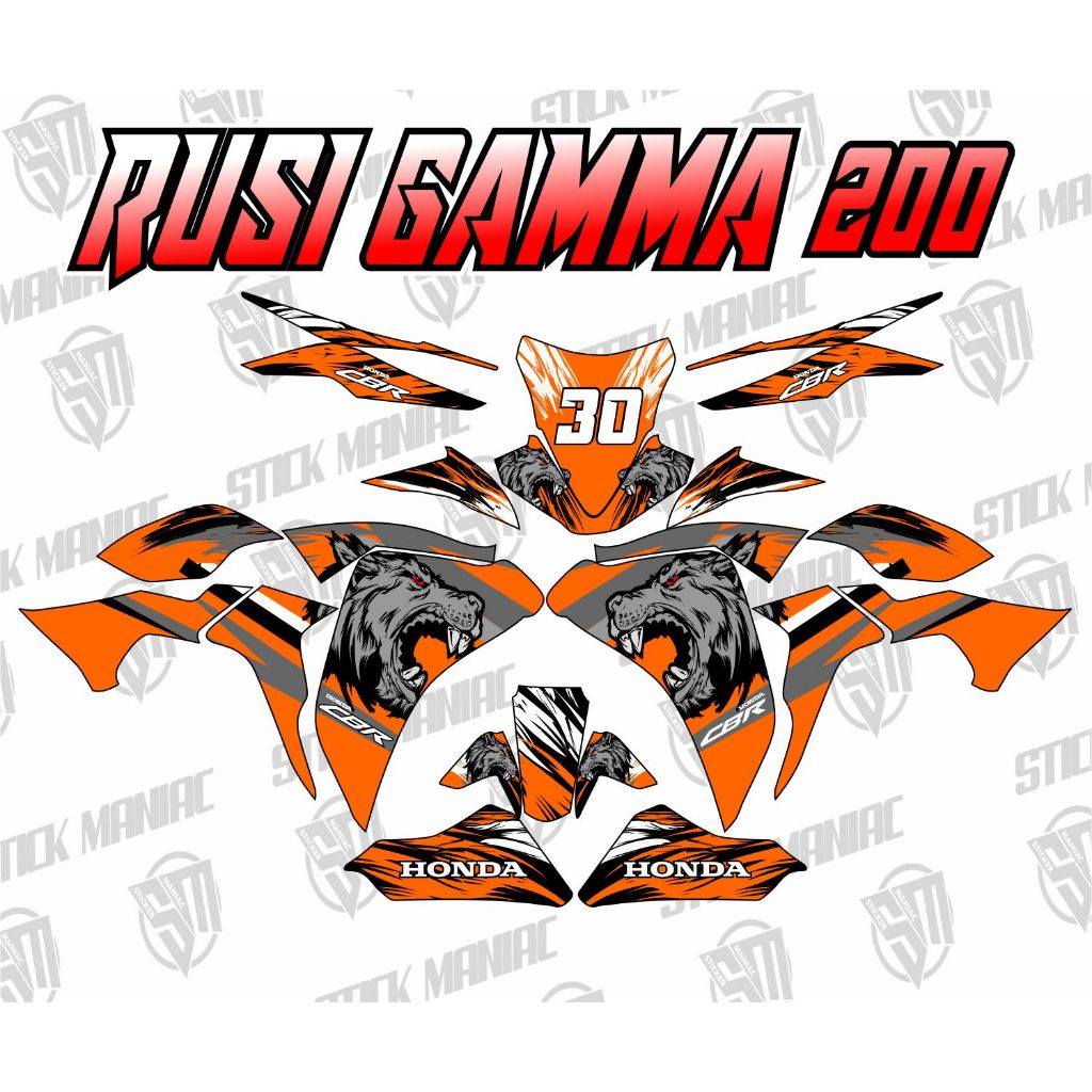 Rusi Gamma 200 custom decals,Laminated decals | Shopee Philippines