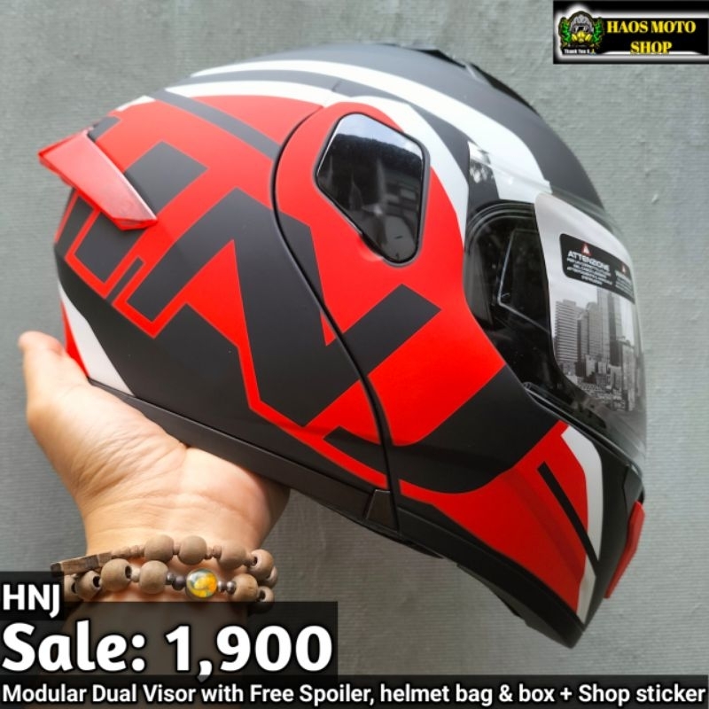 Hnj 937 modular dual visor motorcycle helmet | Shopee Philippines