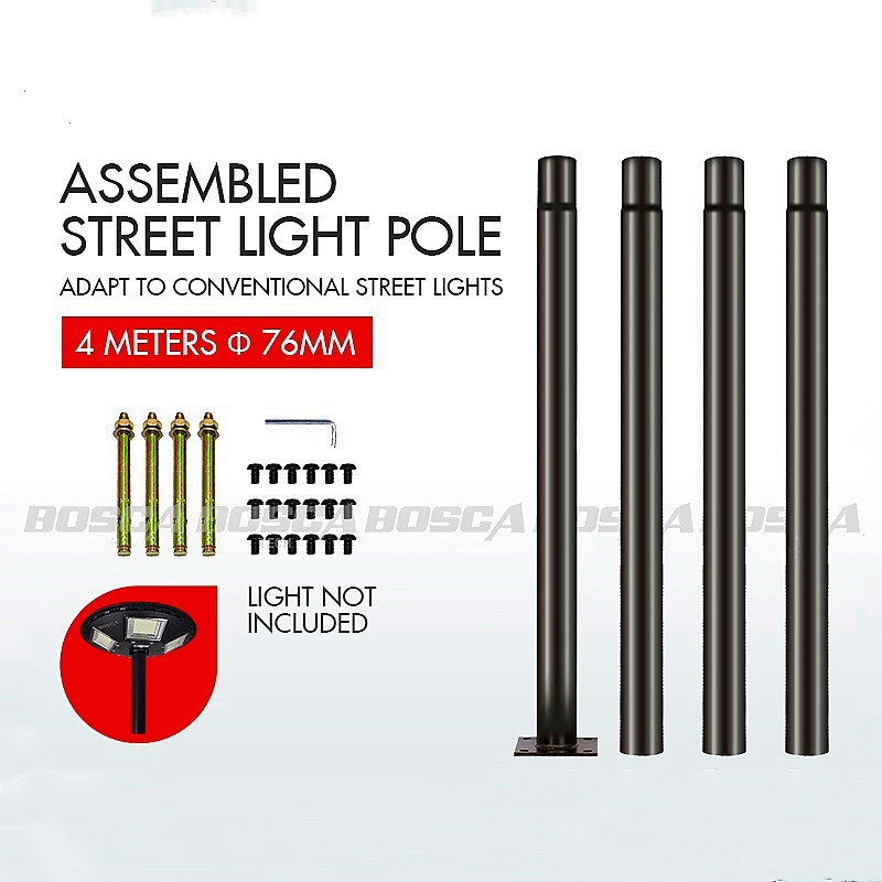 4 Meters Solar Garden Light Street Light Assembled Straight Pole Φ 76mm ...