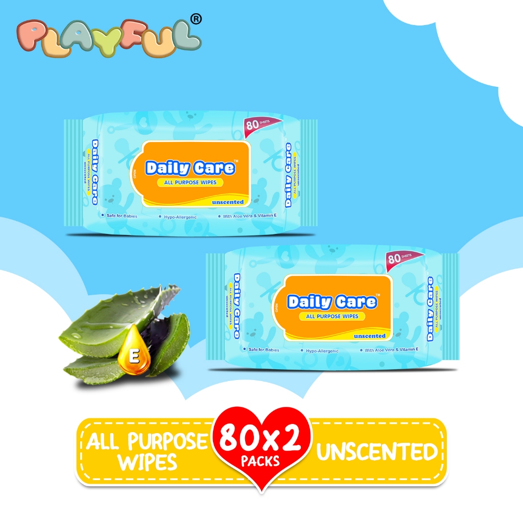 Daily Care All Purpose Wipes Unscented Blue 80s pack of 3 | Shopee ...