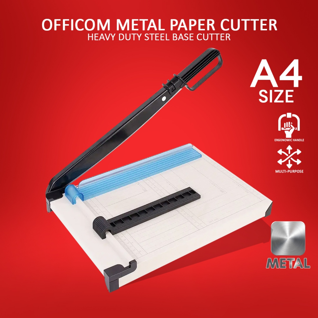 Officom A4 Heavy Duty Metal Base Paper Cutter with Adjuster & Stopper ...