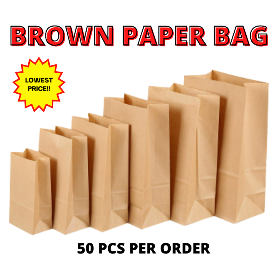 【100pcs】Brown Kraft Bag Paper Bags Small Sizes for Food, Clothes, Gift ...