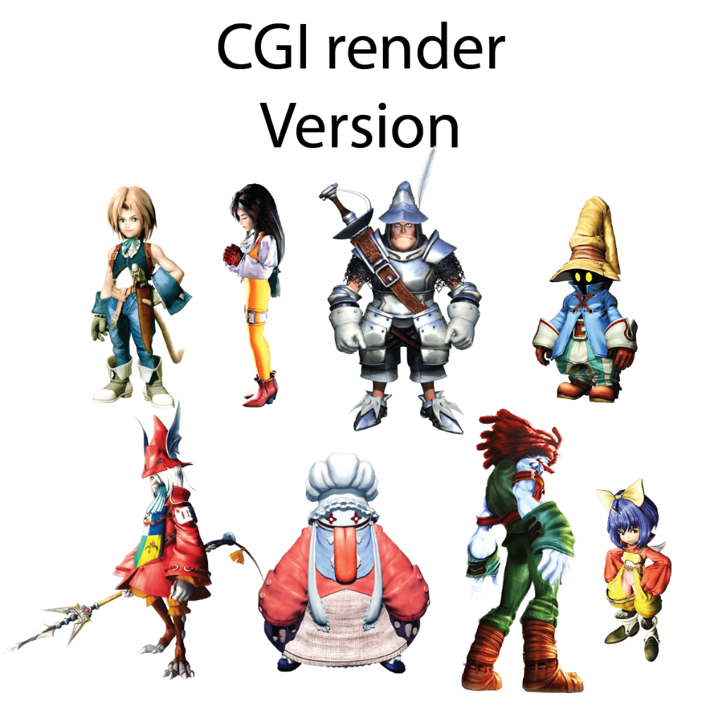 Final Fantasy IX 9 Main Playable Characters Group Zidane Vivi Vinyl ...