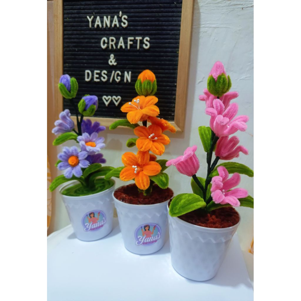 FLOWER IN A POT - FUZZY WIRE | Shopee Philippines