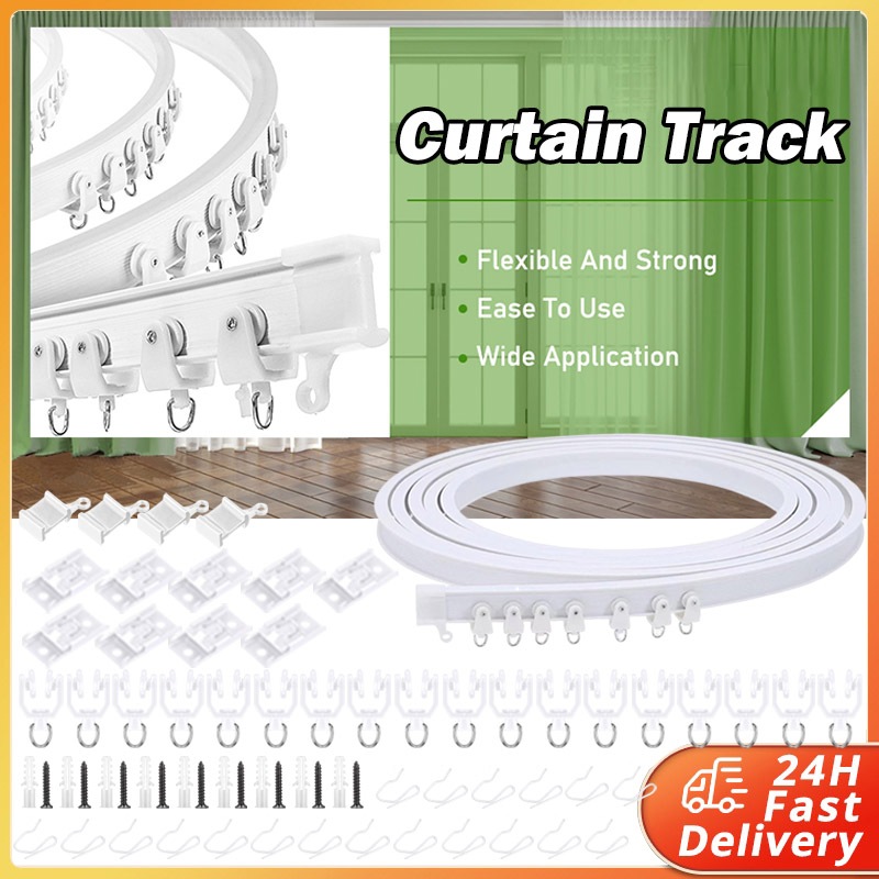 Flexible Ceiling Curtain Track ,3M Curved Curtain Rail with Mute ...