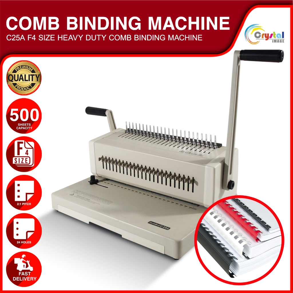 Officom Plastic Comb Ring Binding Machine F4 Size (Legal) Punch and Bind Machine | Shopee ...