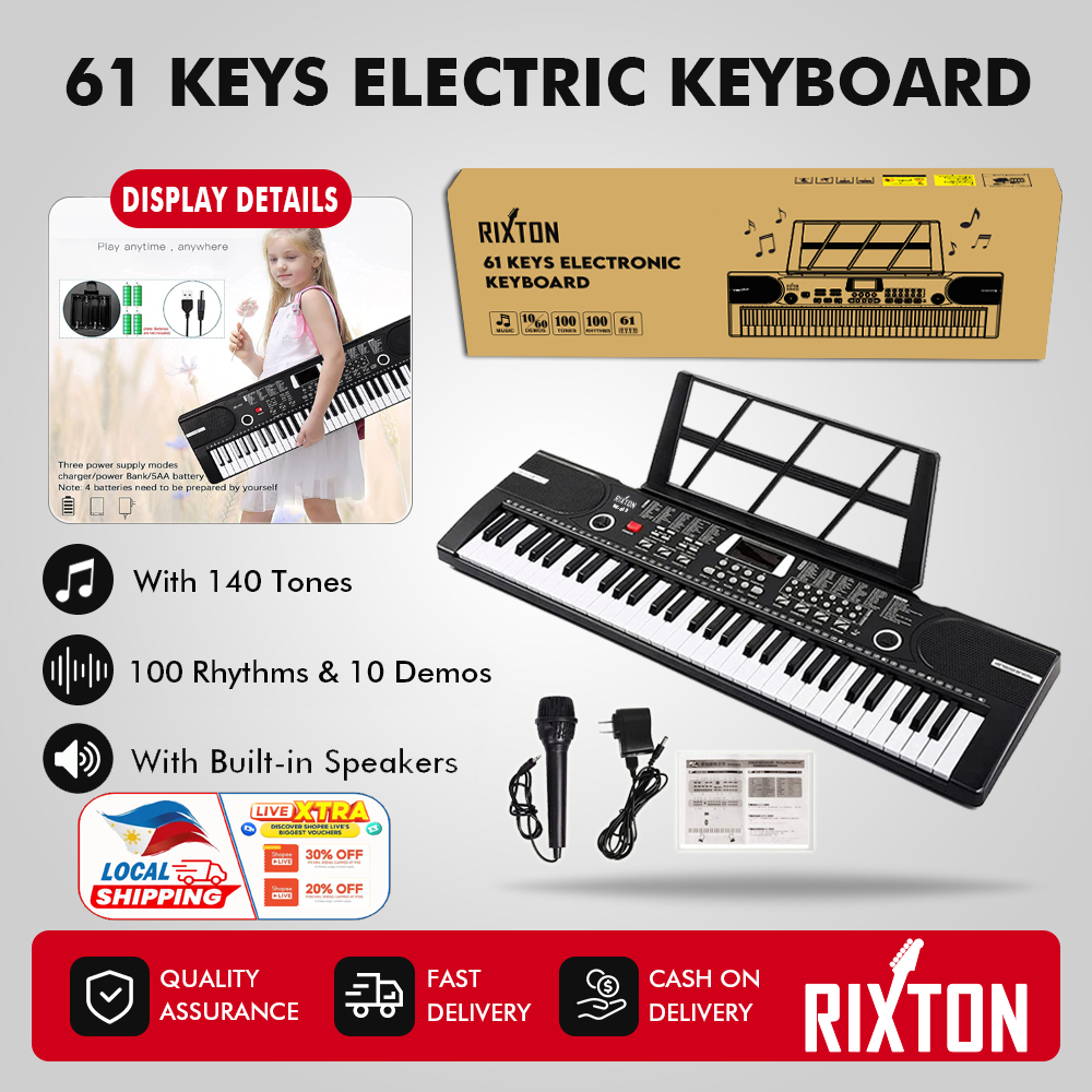 RIXTON 61 Keys Electric Piano Portable Piano Musical Keyboard ...