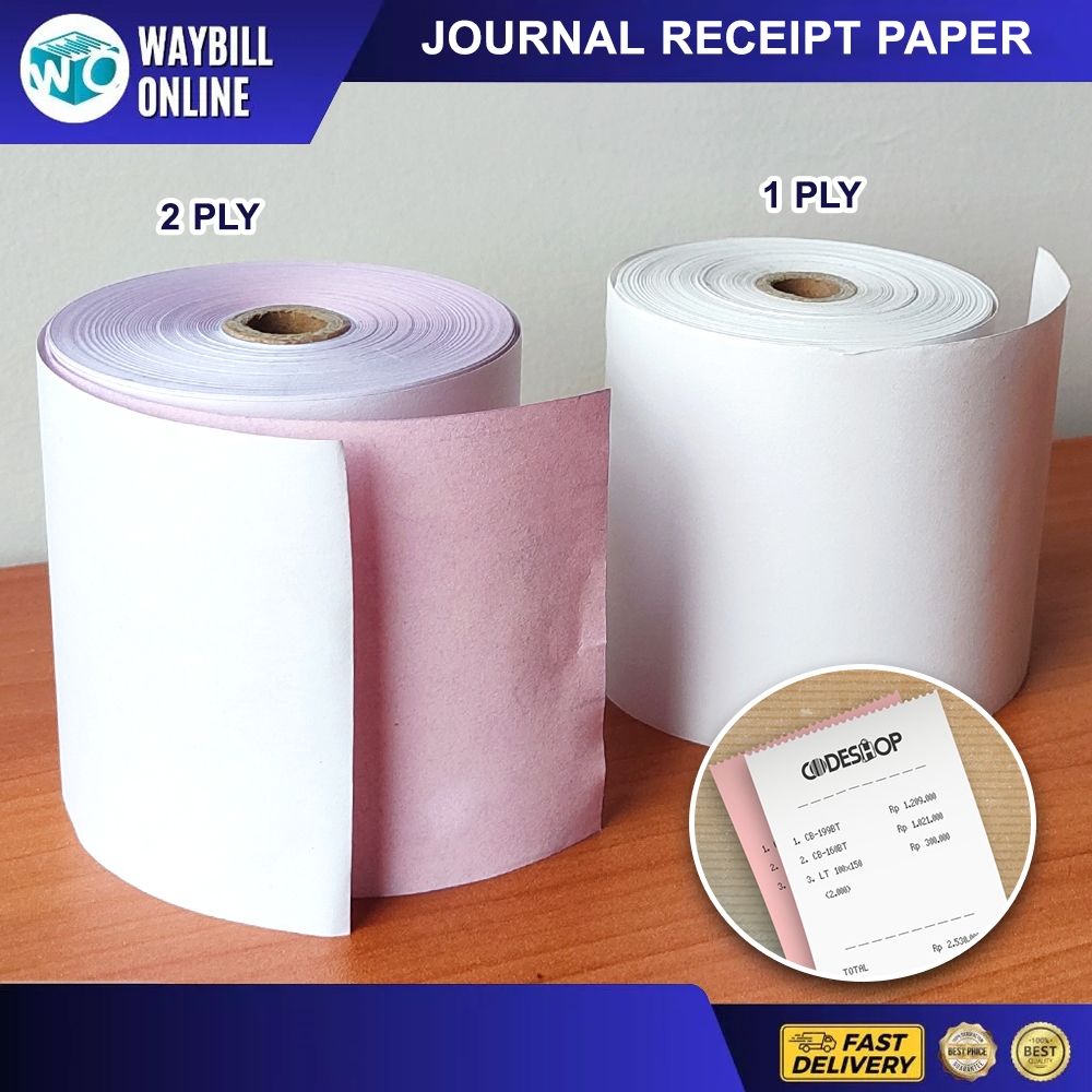 NL Journal Receipt Paper 76mm x 70mm 1 PLY NON Thermal paper 2 PLY ...