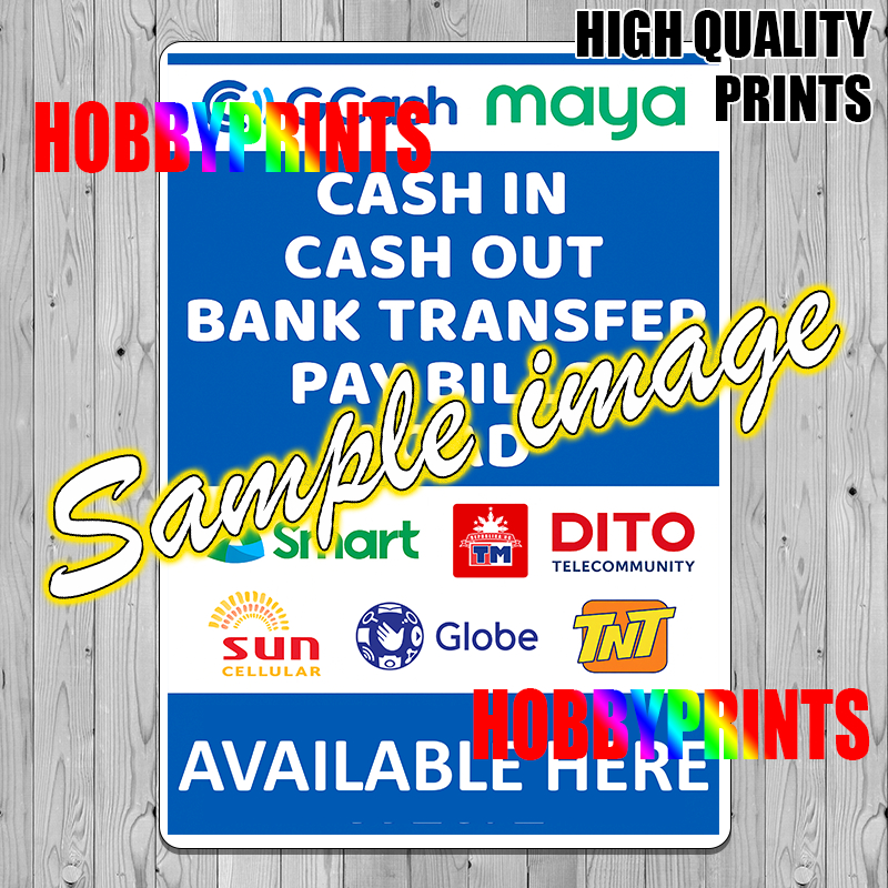 Cash in Cash Out Laminated Signages Load na Dito Bills payment Sign ...