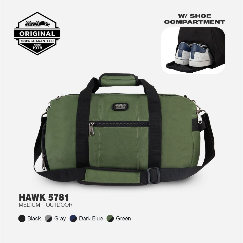 Hawk 5781 Gym Bag With Virupro Anti-Microbial Protection | Shopee ...